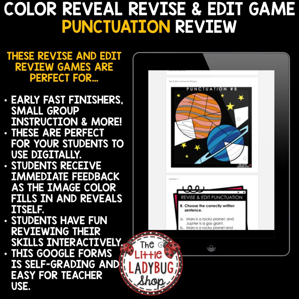 Punctuation Marks Revise and Edit Test Prep Color By Code - The Little ...