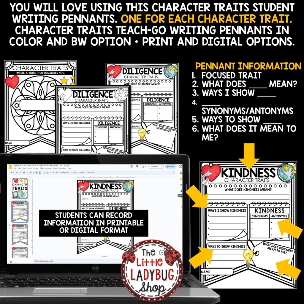 SEL Character Education Traits Posters - The Little Ladybug Shop