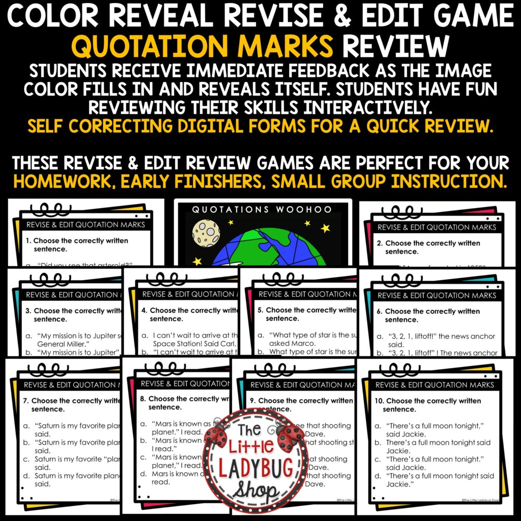 Grammar Revise and Edit Test Prep Color By Code - The Little Ladybug Shop