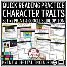 #2 Quick Reading Comprehension: Digital Character Traits Passages ...
