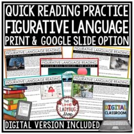 Figurative Language Reading Comprehension Passages & Questions, Posters ...