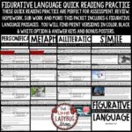 Figurative Language Reading Comprehension Passages & Questions, Posters ...