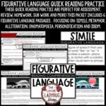 Figurative Language Reading Comprehension Passages & Questions, Posters ...
