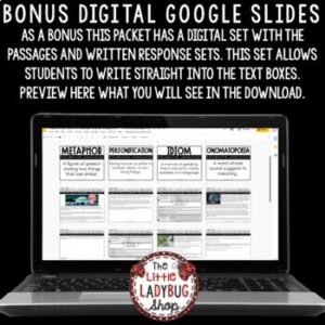 Figurative Language Reading Comprehension Passages & Questions, Posters ...