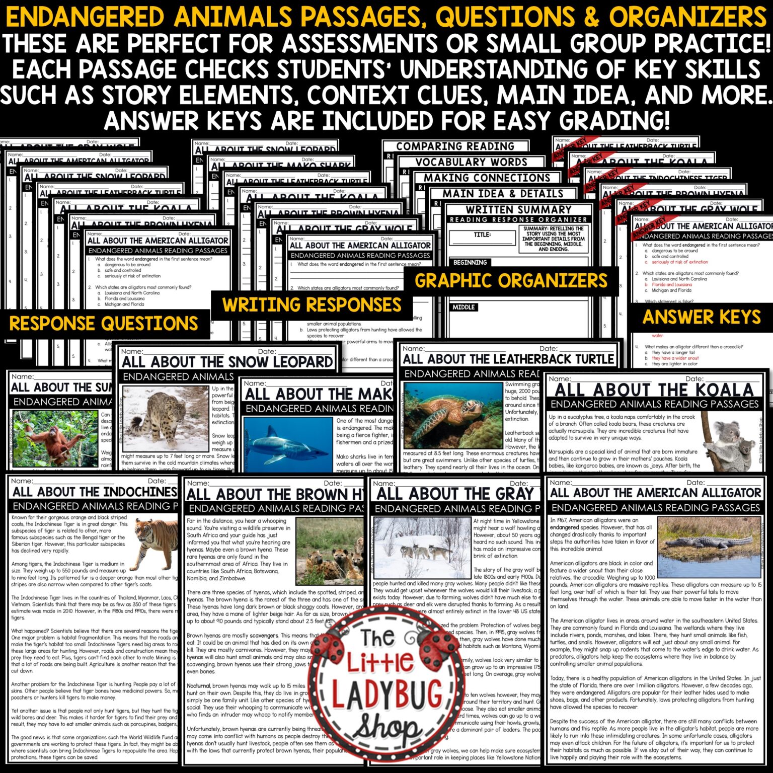 Endangered Animals Species Nonfiction Reading Passages - The Little ...