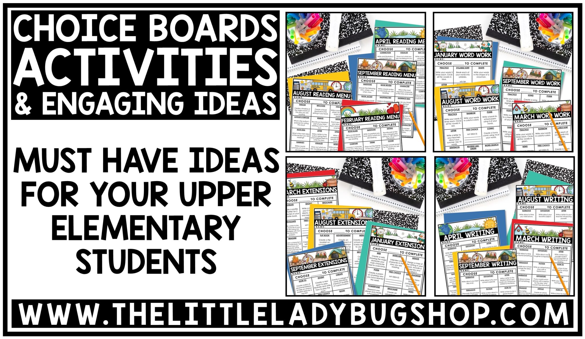Using Choice Boards in the Upper Elementary Classroom - The Little ...