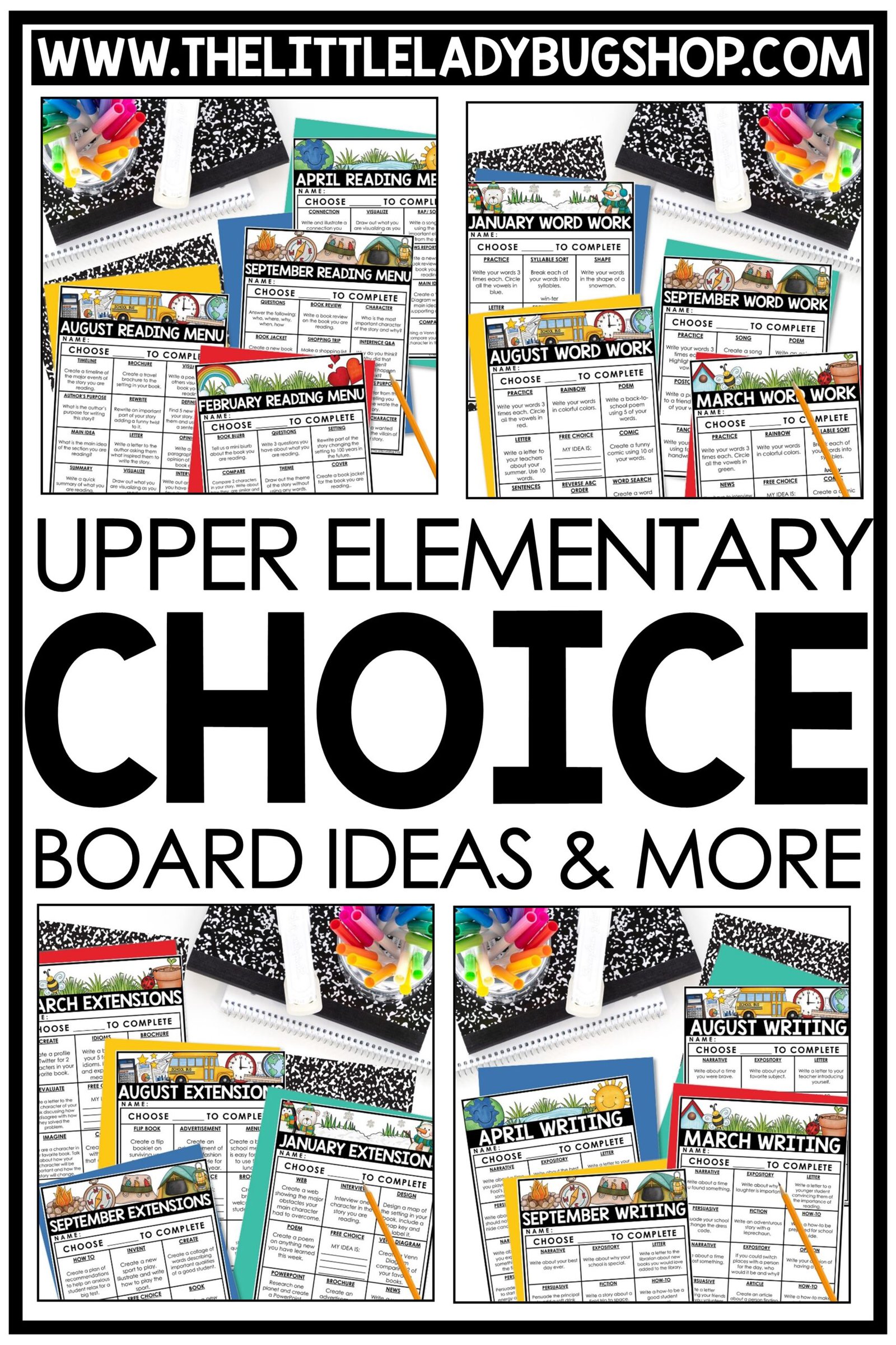 Using Choice Boards in the Upper Elementary Classroom - The Little ...