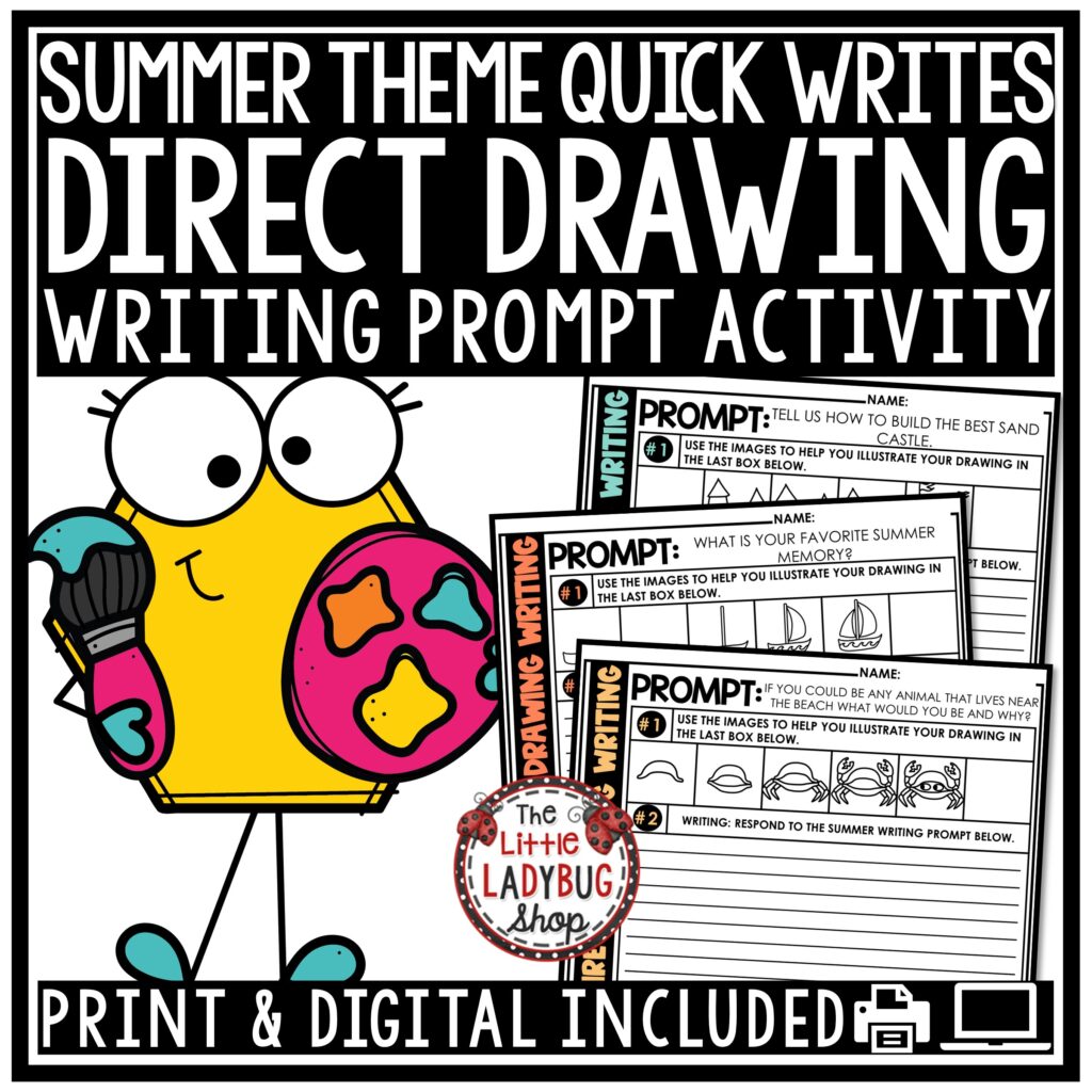 Summer Direct Drawing Writing Prompts - The Little Ladybug Shop