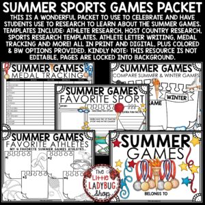 Summer Olympic Games Research and Writing Project - The Little Ladybug Shop