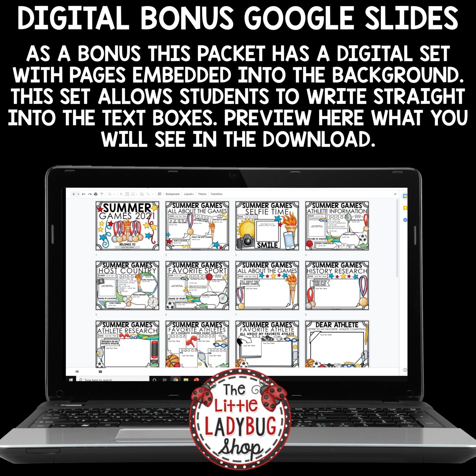 Summer Olympic Games Research and Writing Project - The Little Ladybug Shop