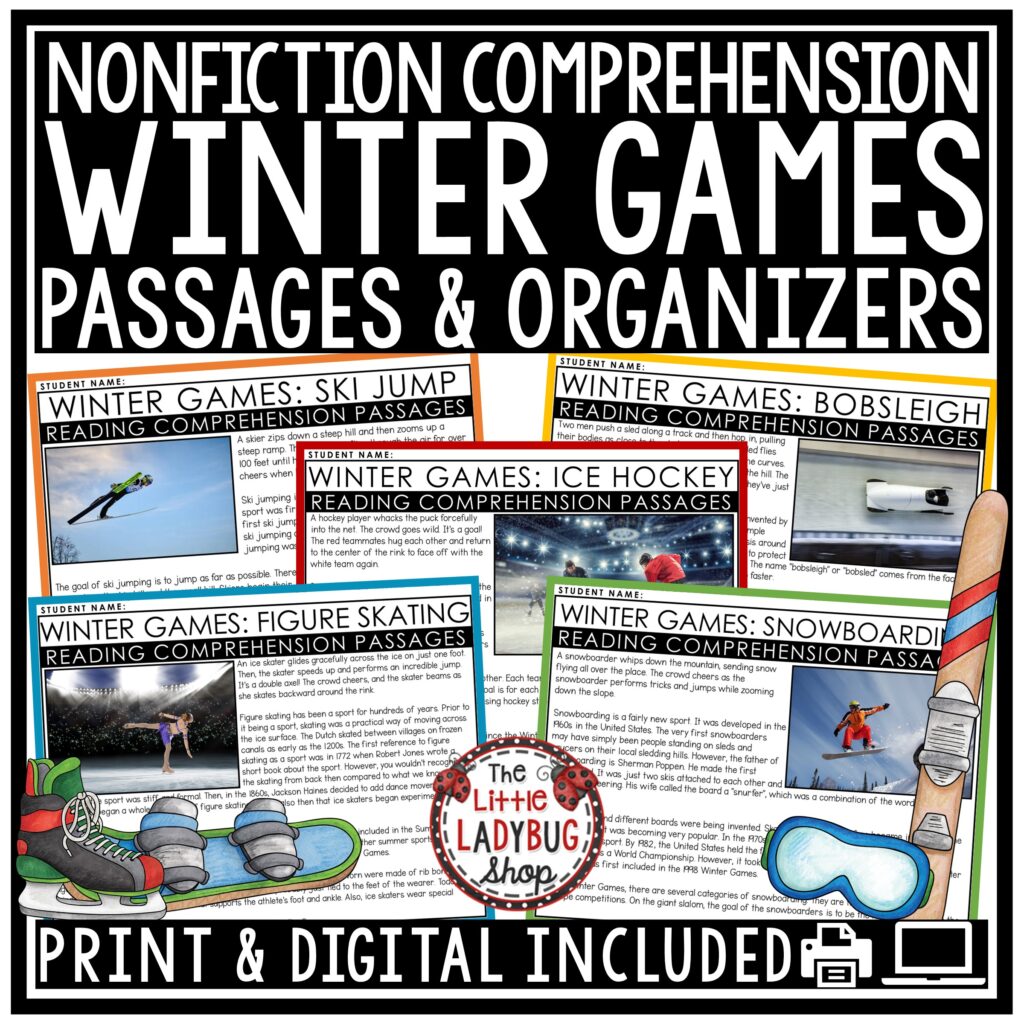 Winter Olympic Games Reading Comprehension Passages - The Little ...