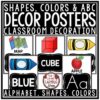 Add-On 2D, 3D Shapes, Colors & ABC Alphabet Posters Bulletin Classroom ...