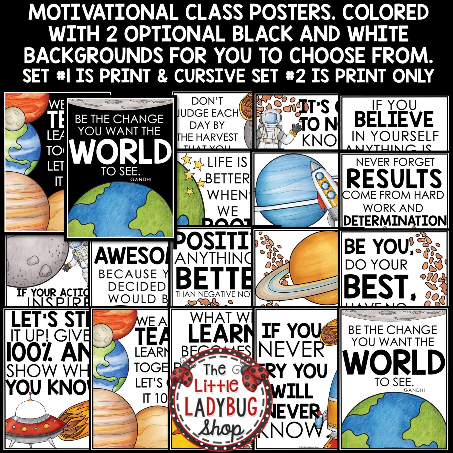 Planets & Space Theme Back to School Bulletin Board, Motivational ...