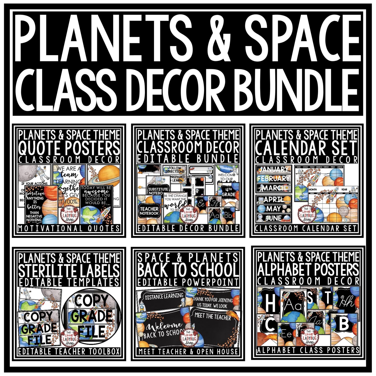 Solar System, Outer Space & Planets Theme Classroom Decor Motivational ...