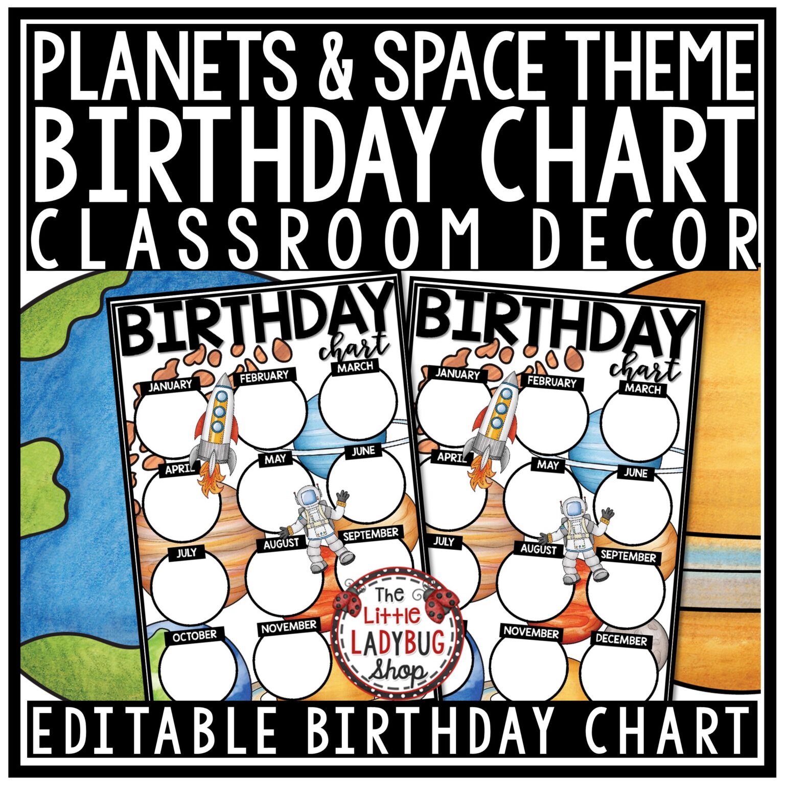 Space & Planets, Solar System Theme Classroom Decor Birthday Display ...