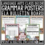 Reading Genre Grammar ELA Classroom Decor Posters Writing Process ...