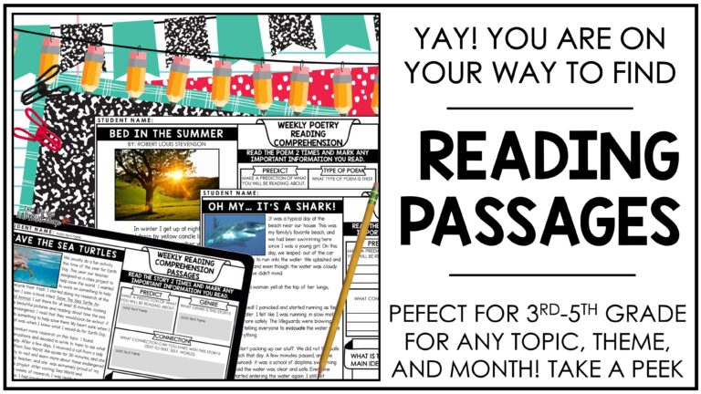 Reading Comprehension Passages for Upper Elementary - The Little ...