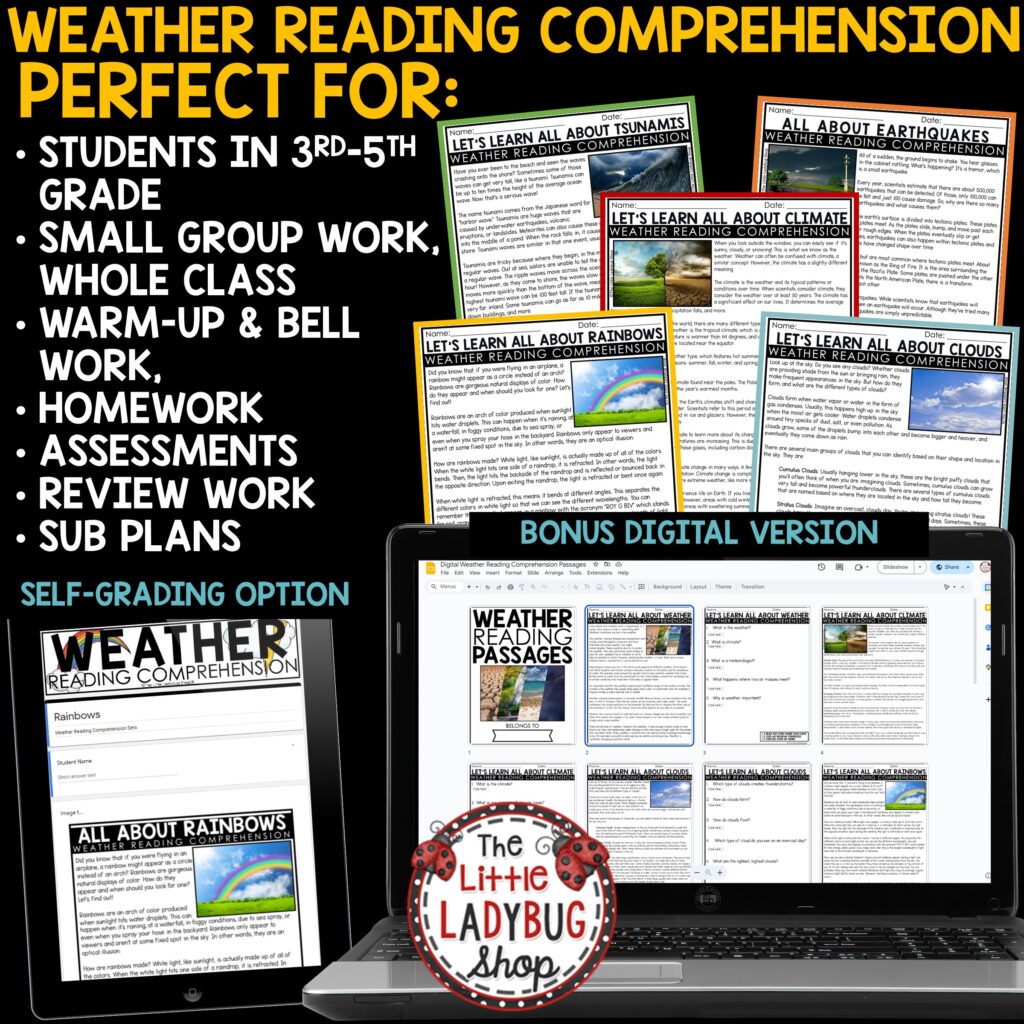 Hazardous Types of Weather Reading Comprehension Passages - The Little ...