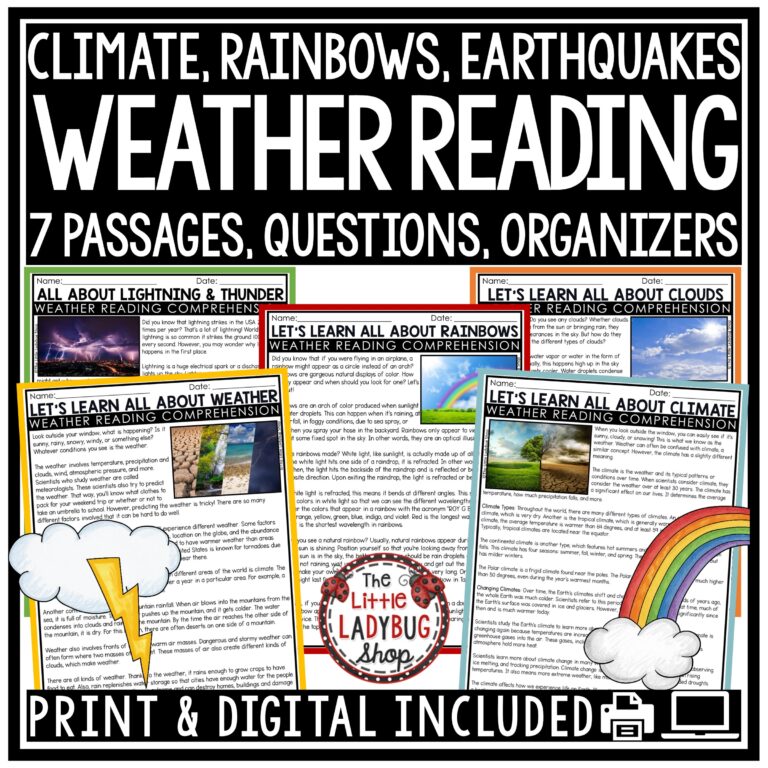 Hazardous Types of Weather Reading Comprehension Passages - The Little ...