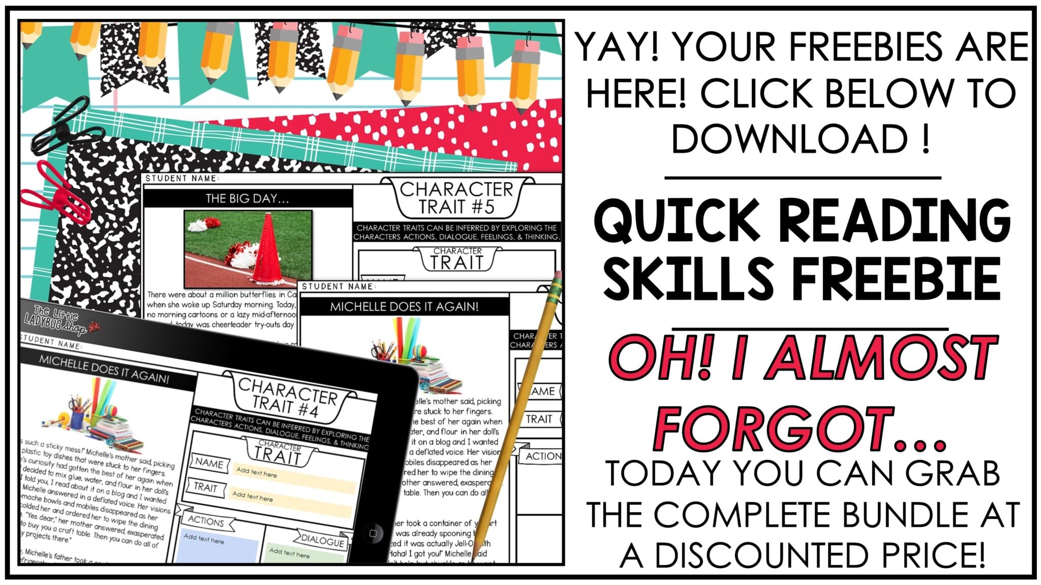 Reading Skills Freebie Final - The Little Ladybug Shop