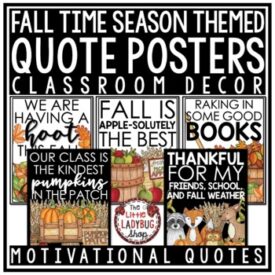 Autumn Fall Theme Classroom Decor Bulletin Board Motivational Quote ...