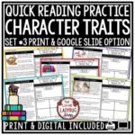 Quick Character Traits Reading Comprehension Passages and Questions ...
