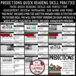 Making Predictions Skills Reading Comprehension Passages and Questions ...