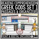 Greek Gods Mythology Reading Comprehension Passages and Questions - The ...