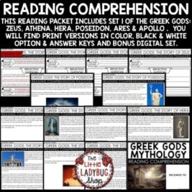 Greek Gods Mythology Reading Comprehension Passages and Questions - The ...