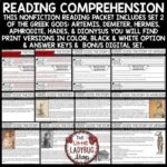 Greek Gods Mythology Reading Comprehension Passages and Questions - The ...