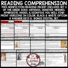 Greek Gods Mythology Reading Comprehension Passages and Questions - The ...