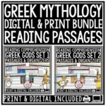 Greek Gods Mythology Reading Comprehension Passages and Questions ...