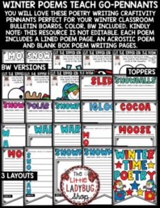 December, January Winter Poetry Writing Bulletin Board Acrostic Poem ...