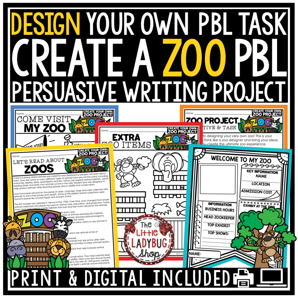 Create Design a Zoo Activities Project Based Learning 3rd 4th Grade ...