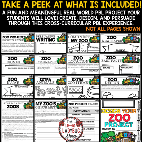 Create Design a Zoo Activities Project Based Learning 3rd 4th Grade ...