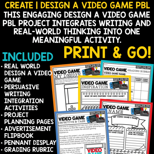 Real World PBL Create Design a Video Game Project Based Learning - The ...