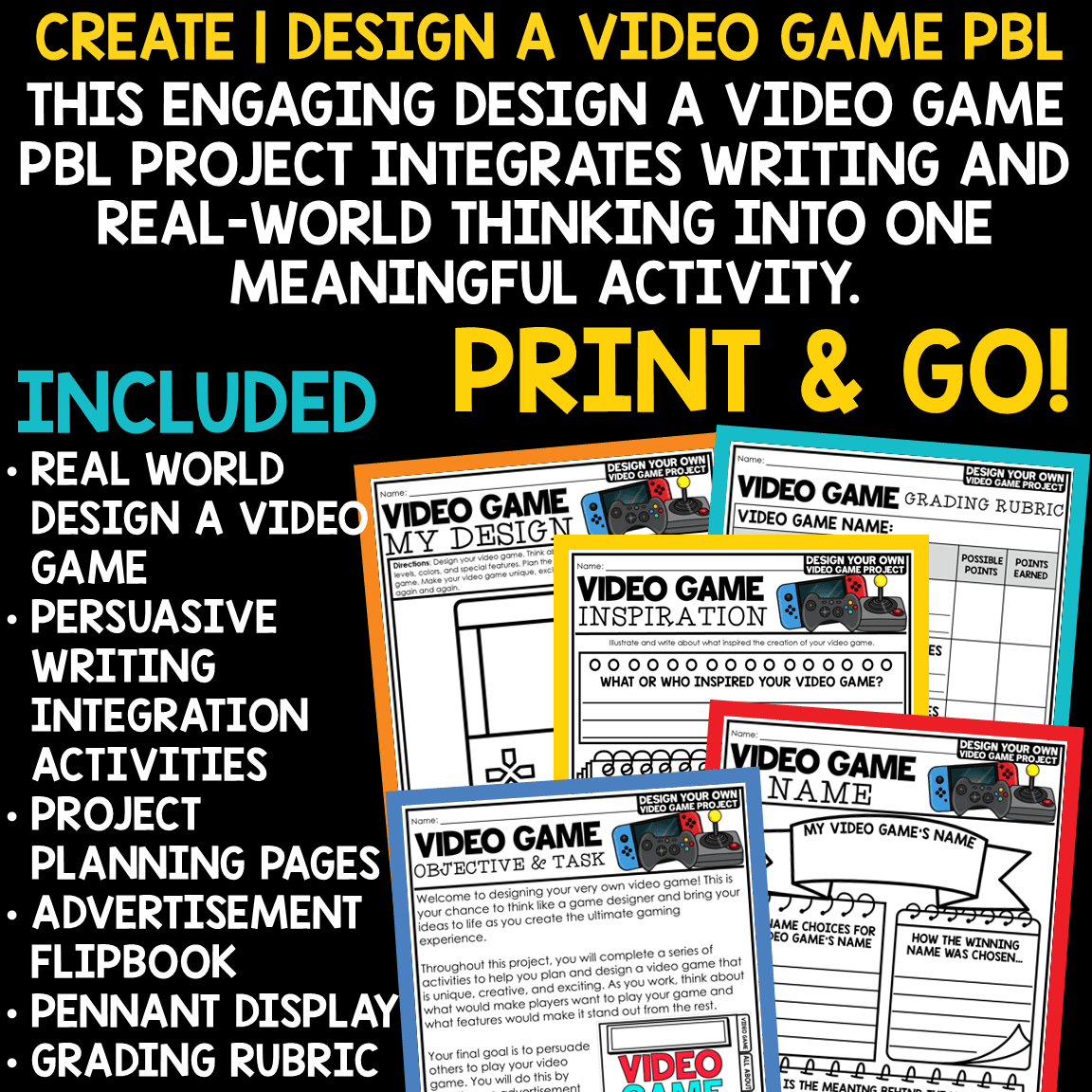 Real World PBL Create Design a Video Game Project Based Learning - The ...