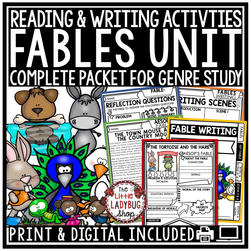 Fables Unit Writing Reading Passages - The Little Ladybug Shop