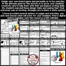 Persuasive Writing Task Design Create a Board Game Project Based ...