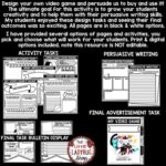 Persuasive Writing Task Design Create a Video Game Project Based ...