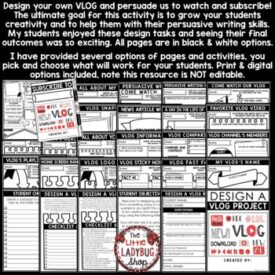 Persuasive Writing Task Design Create a Vlog Project Based Learning PBL ...