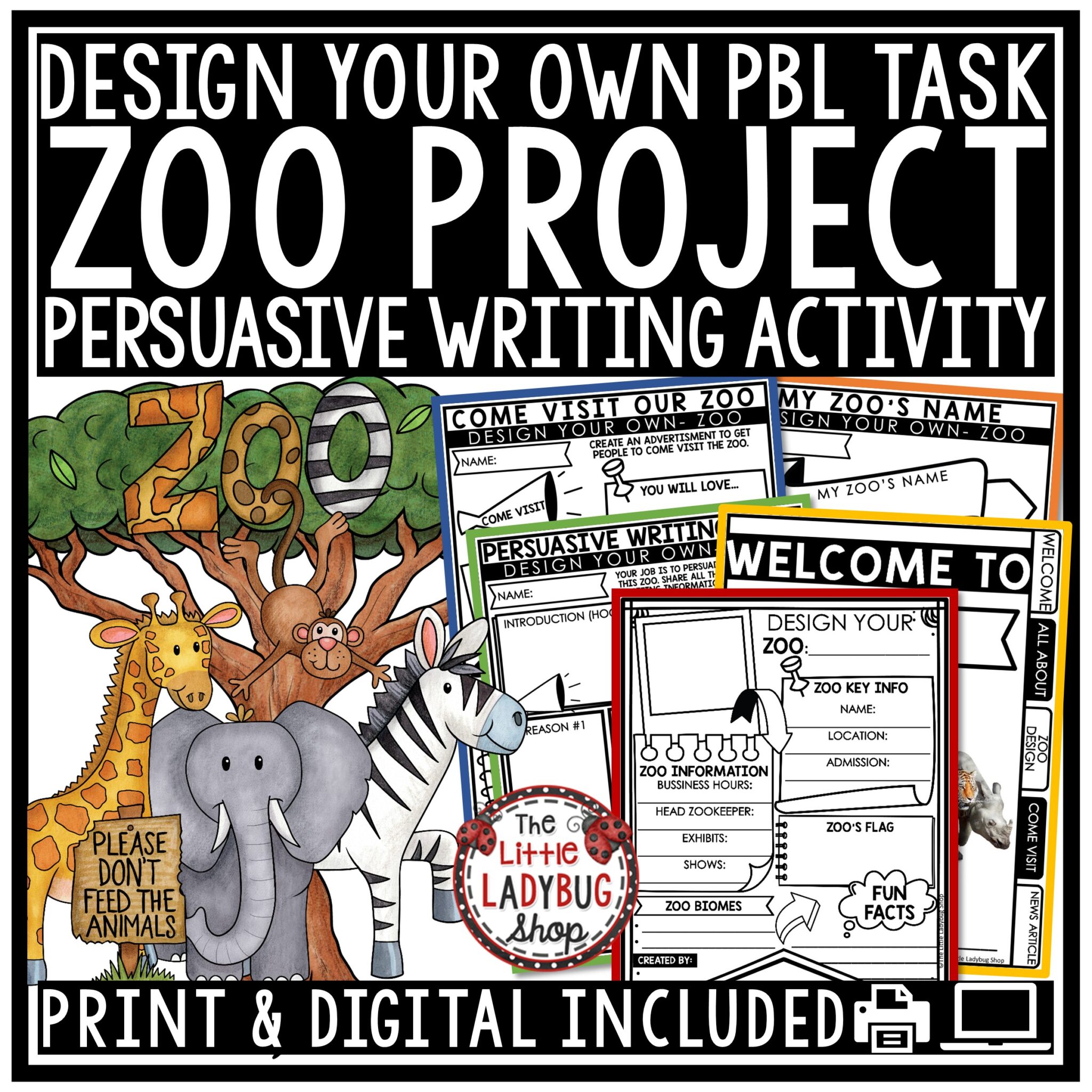 Design a Zoo Project Based Learning - The Little Ladybug Shop