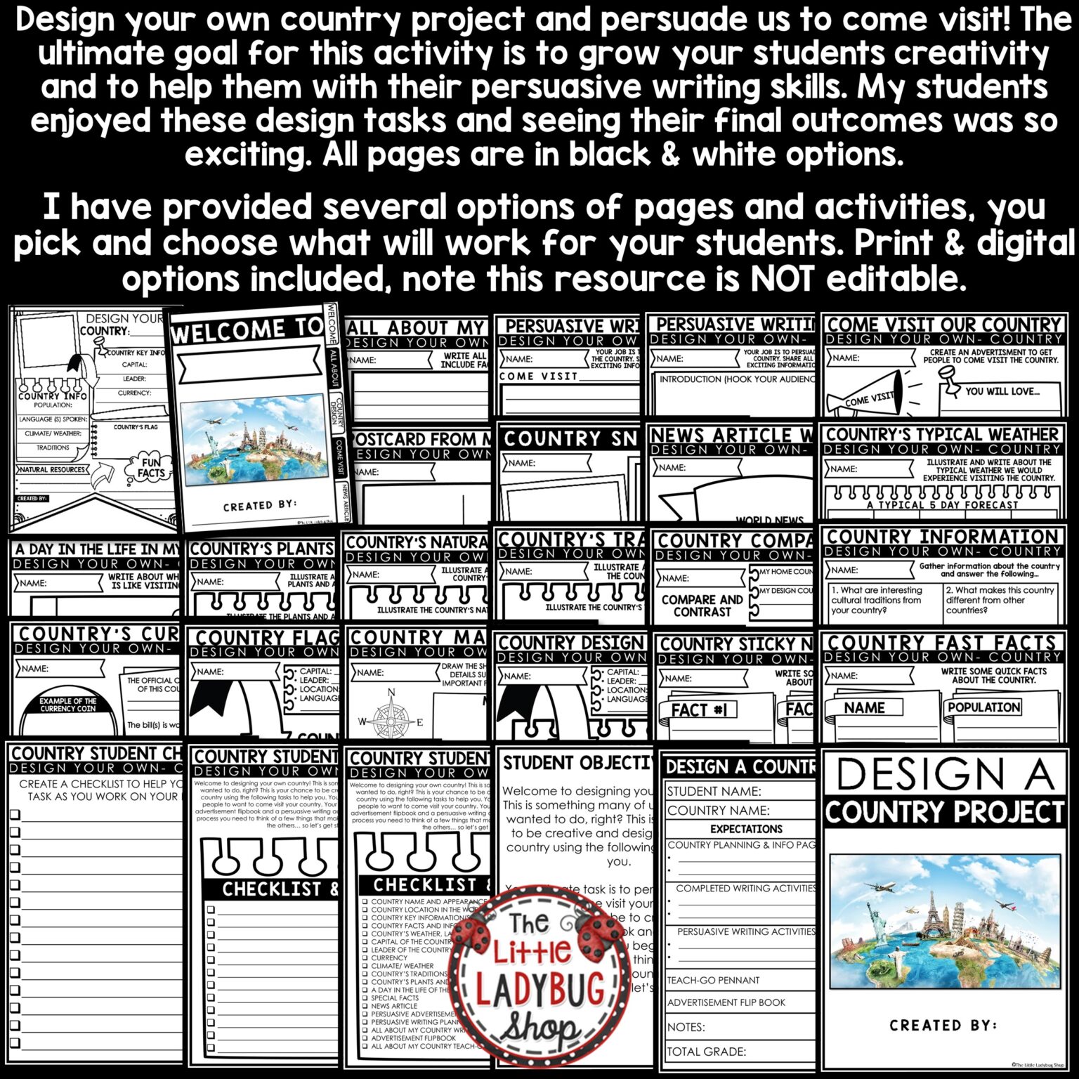 Design a Writing Project Based Learning - The Little Ladybug Shop