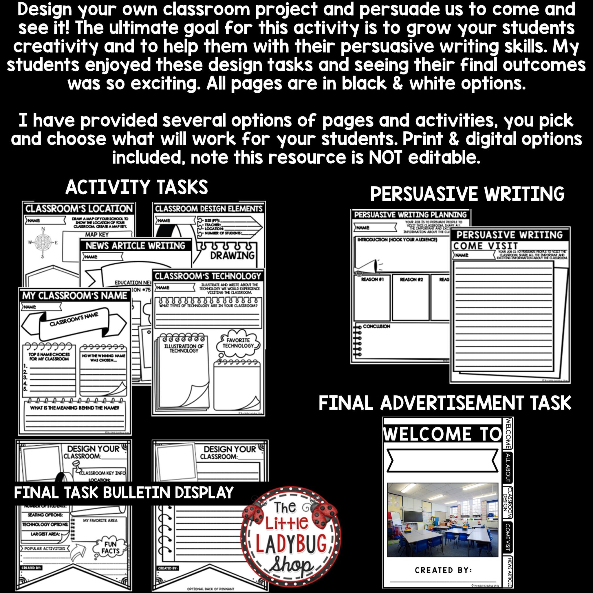 Design a School Project Based Learning - The Little Ladybug Shop