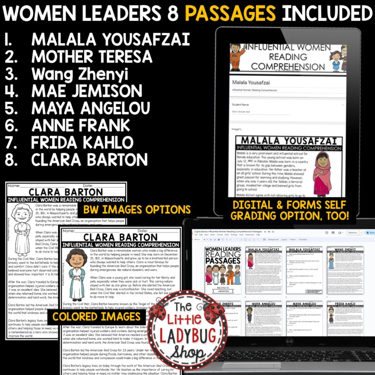Women's History Month Reading Comprehension Passages - The Little ...