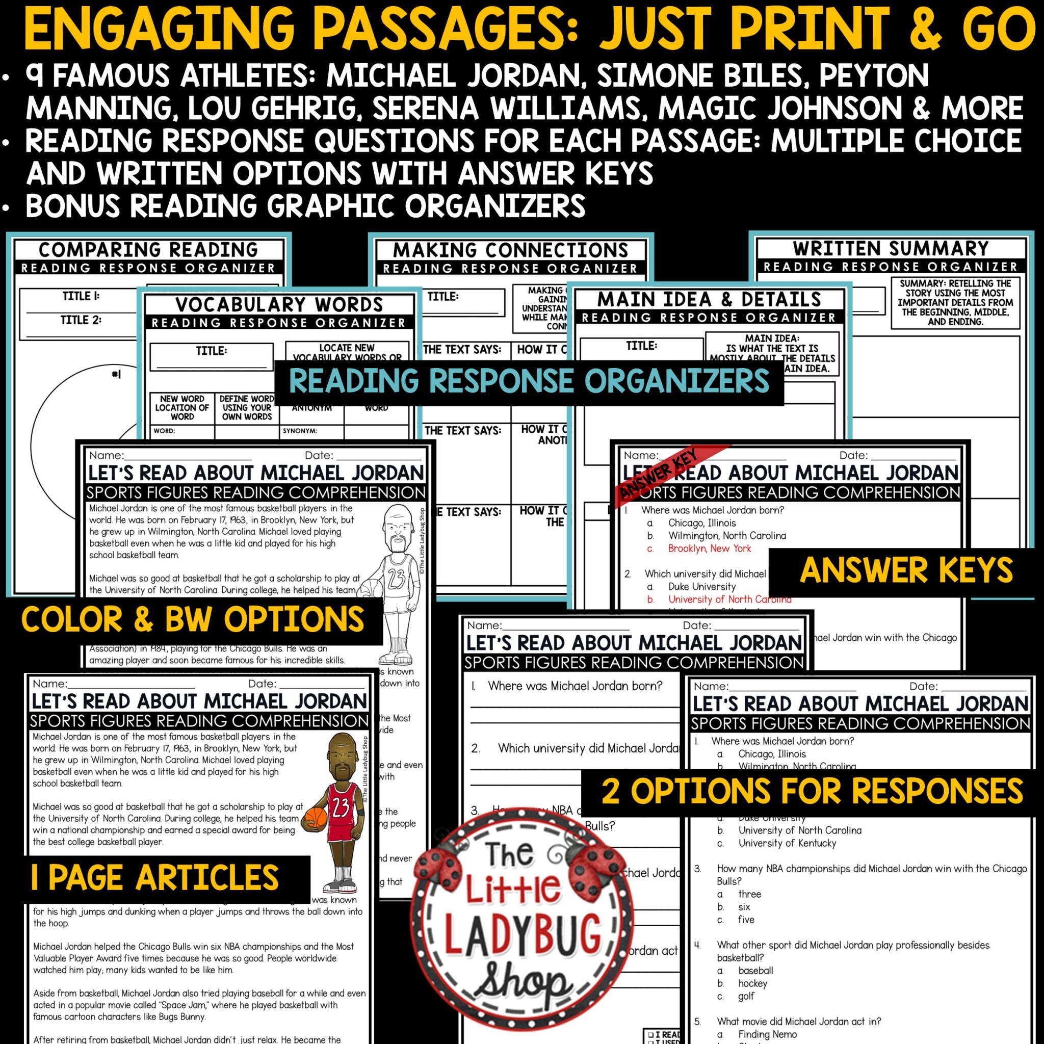 Sports Athletes Reading Comprehension Passages 3rd 4th Grade - The ...