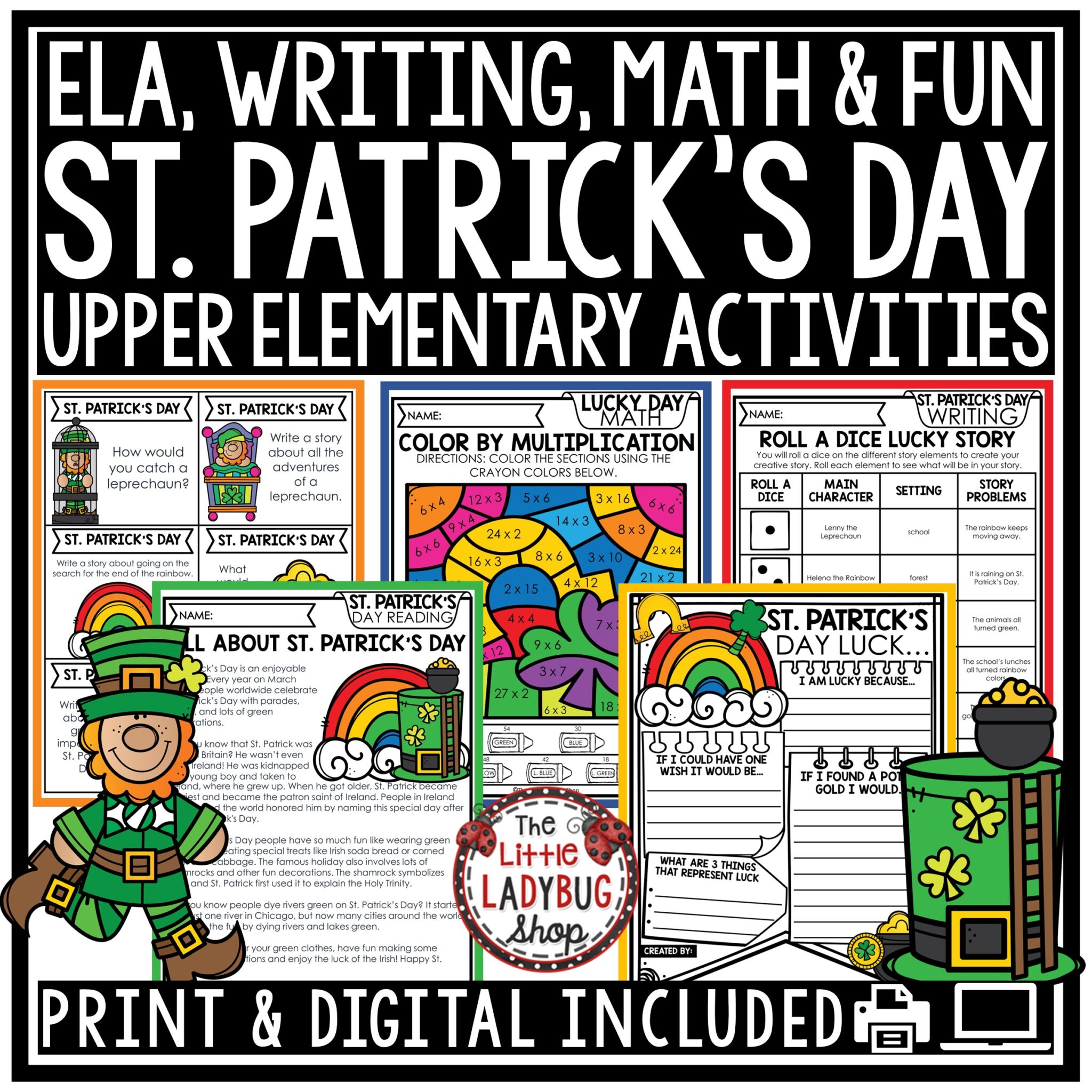 St. Patrick's Day Activities Writing Prompts 3rd 4th Grade - The Little ...