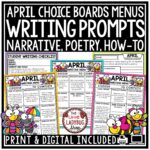 April Writing Prompts Choice Board - The Little Ladybug Shop