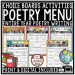 Poetry Writing Activities Choice Boards - The Little Ladybug Shop
