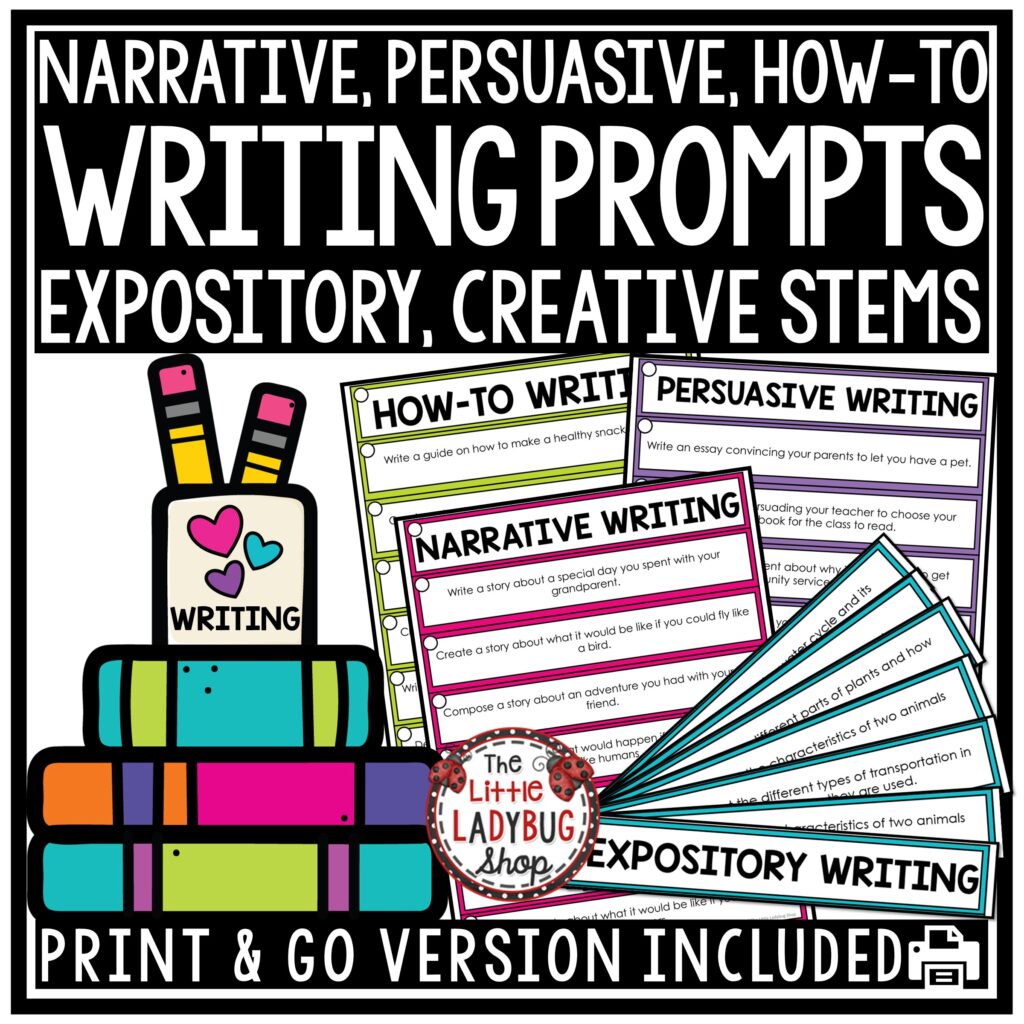 Opinion Narrative Writing Prompts Stems - The Little Ladybug Shop